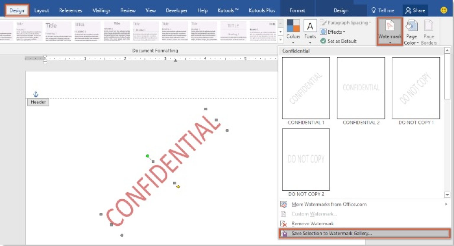 How To Insert A Watermark On Certain Pages Instead Of All Pages In A