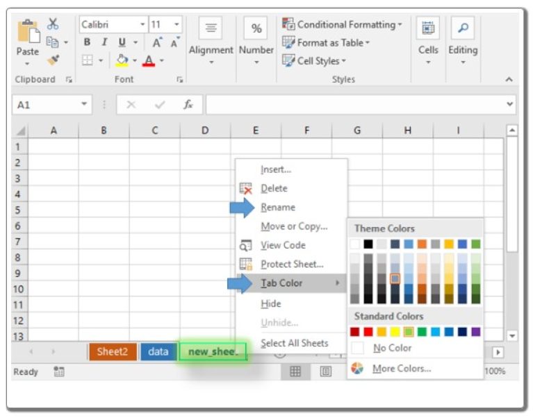 How to Rename and Format Sheet Tabs in Excel
