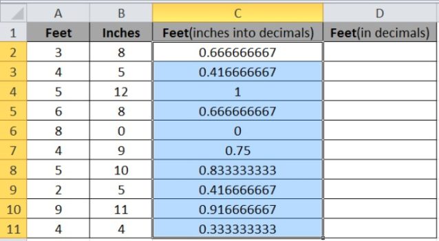 Converting Inches to Decimal in Microsoft Excel - Gotkey.net
