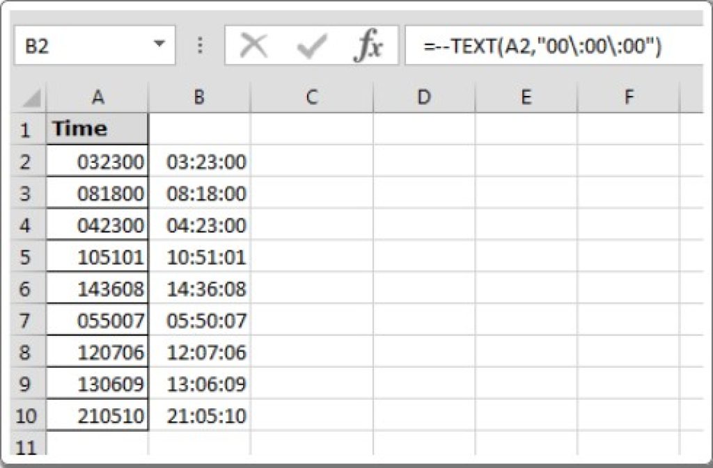 Converting Text to Time in Microsoft Excel