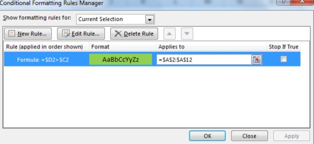 Formatting in Excel Based on Another Column - Gotkey.net