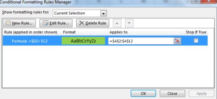 Formatting in Excel Based on Another Column - Gotkey.net