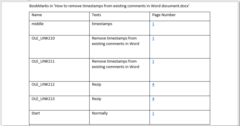 How to Print a List of Bookmarks in a Word Document? - Gotkey.net