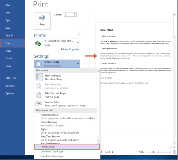How to Print a Word Document Without Showing Markup Changes? - Gotkey.net