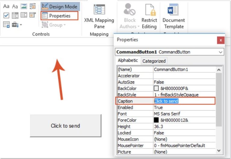 How to apply a button to send email with current Word file attached ...