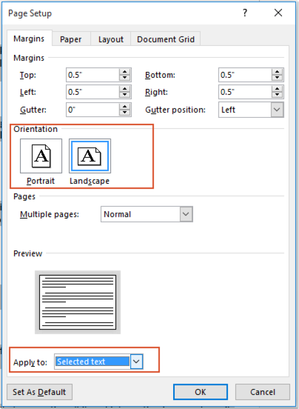 How To Apply Both Landscape And Portrait Orientations In The Same Word Document
