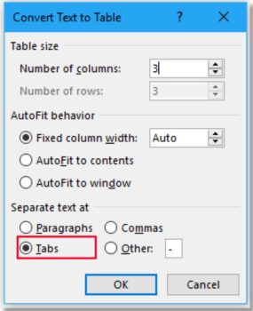 How to convert a list to table or vice versa in Word document? - Gotkey.net