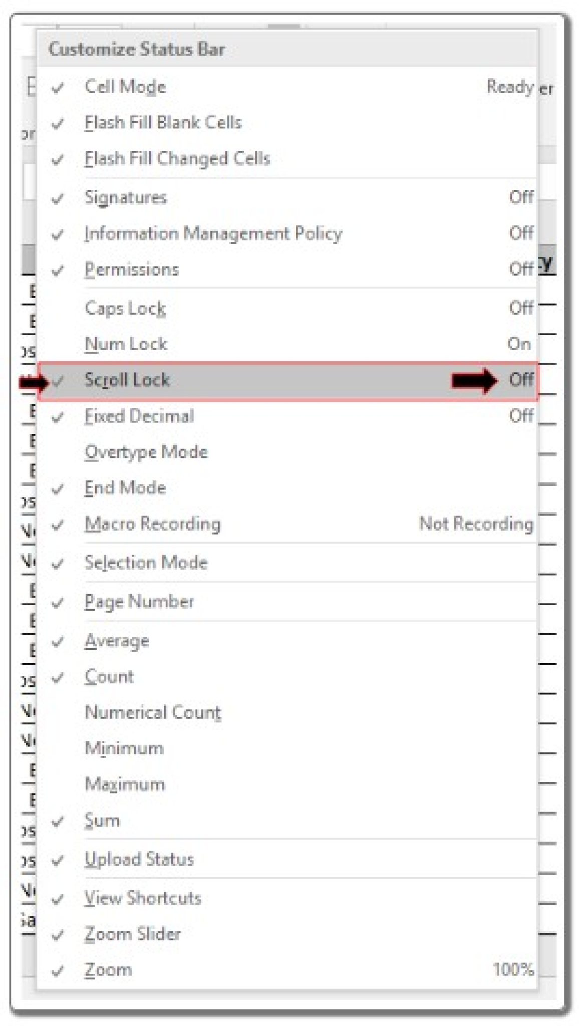 How to Turn Off Scroll Lock in Excel - Gotkey.net