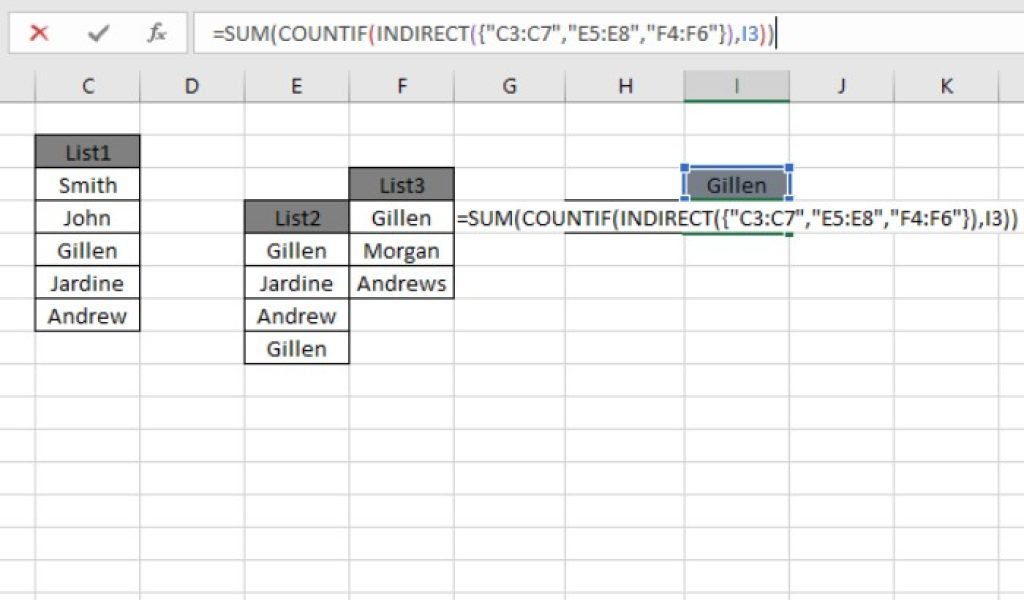 How to COUNTIF with Non-Contiguous Range in Excel