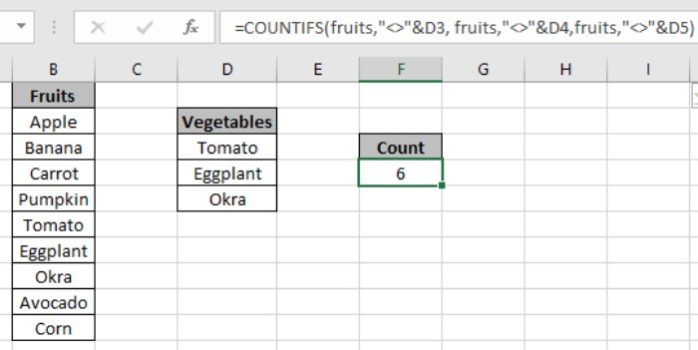 Counting Cells Excluding Specific Values in Excel