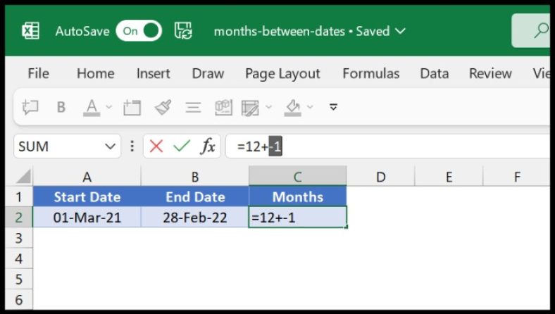 Counting Months Between Two Dates in Excel - Gotkey.net