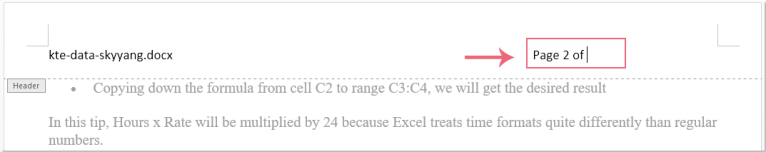 How to Insert Page Numbers in the Format Page X of Y in Microsoft Word - Gotkey.net
