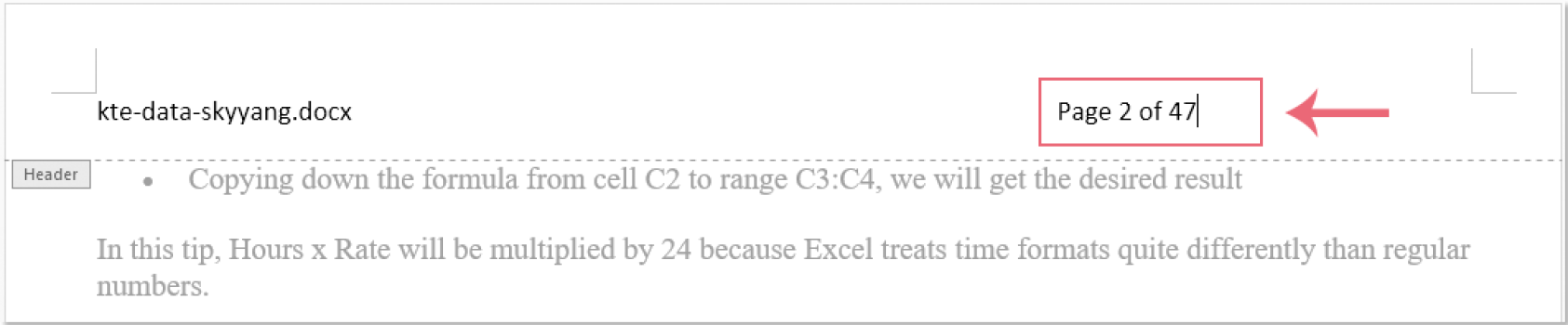 How to Insert Page Numbers in the Format Page X of Y in Microsoft Word - Gotkey.net