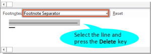 How to remove the footnote/endnote separator line in Word document ...