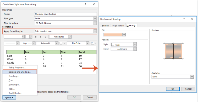 How To Shade Every Other Row Or Column In Word Table