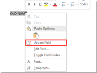 How to update/refresh one field or all fields in Word document ...
