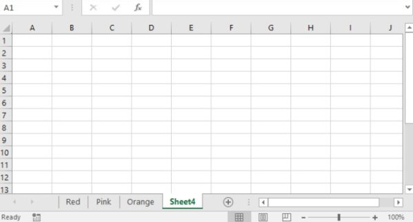 Renaming Sheets and Formatting Sheet Tabs in Excel