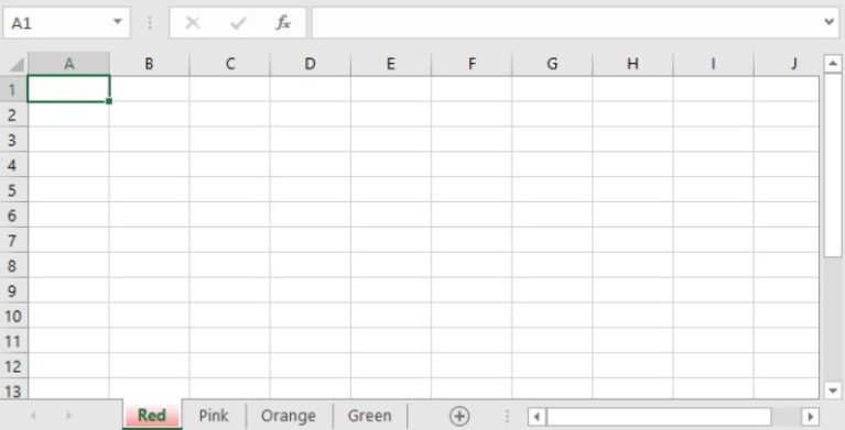 Renaming Sheets and Formatting Sheet Tabs in Excel