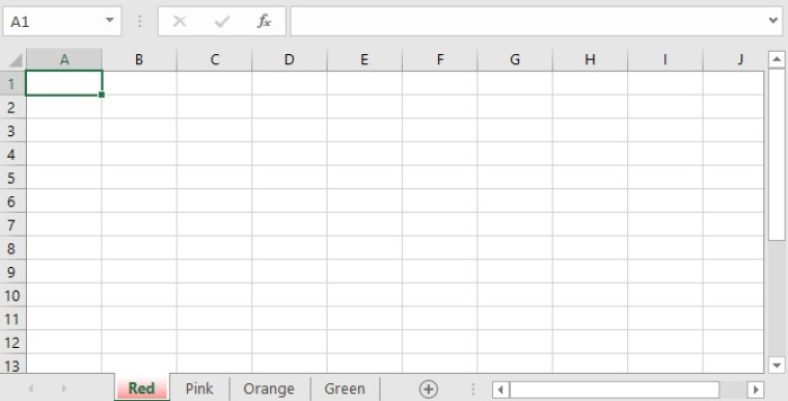 Renaming Sheets and Formatting Sheet Tabs in Excel
