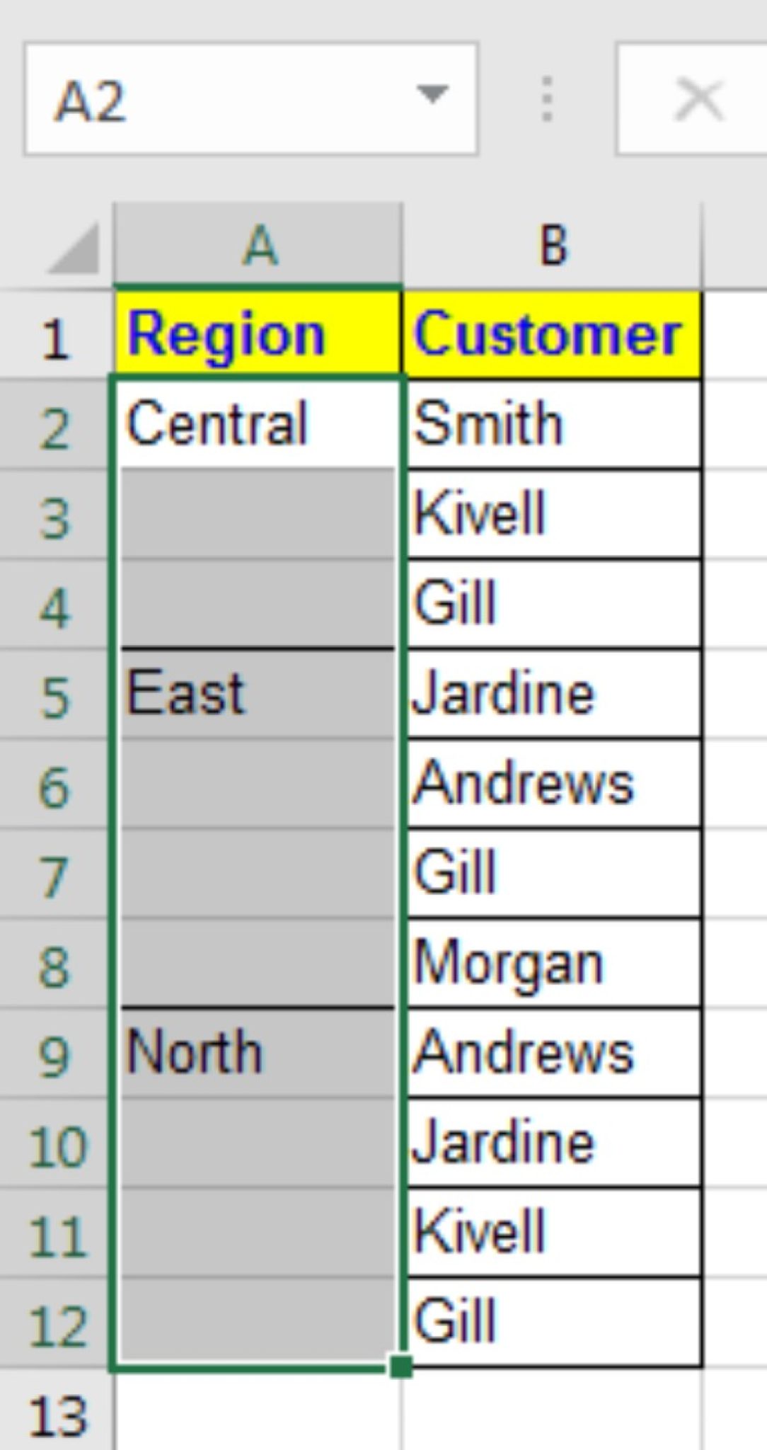 Tackling Merged Cells in Excel
