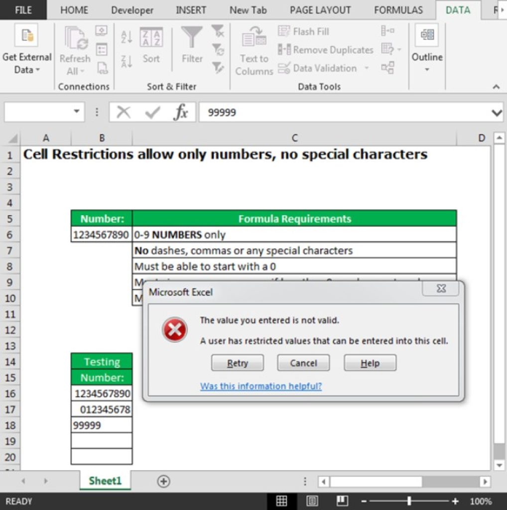 Custom Validation for Specific Number Entry Criteria