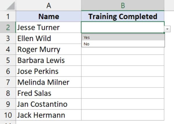 Easy Steps for Yes/No Drop-Down in Excel - Gotkey.net