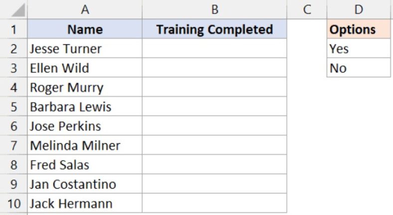 Easy Steps for Yes/No Drop-Down in Excel - Gotkey.net