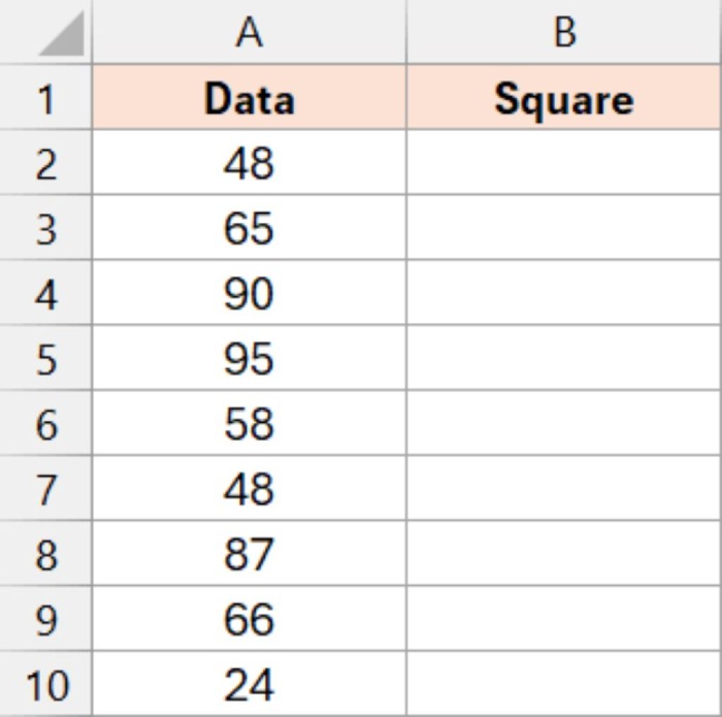 Efficient Ways to Square Numbers in Excel