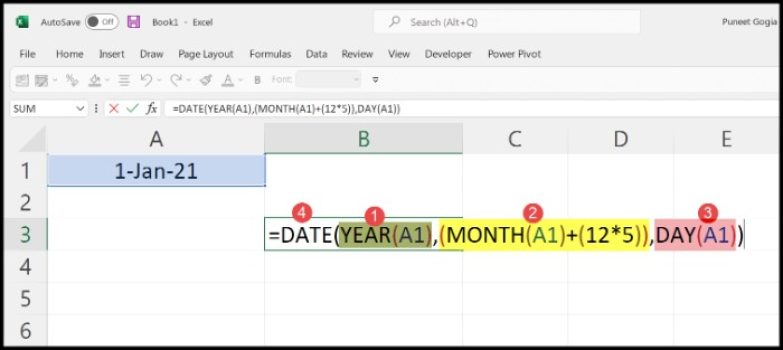 Excel Date Formulas: Add and Subtract Years