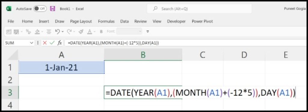 Excel Date Formulas: Add and Subtract Years