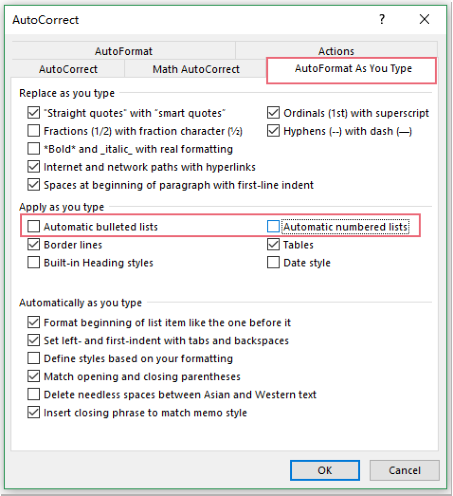 How to Disable Auto Numbering in Word? - Gotkey.net How to Disable Auto Numbering in Word? - Gotkey.net