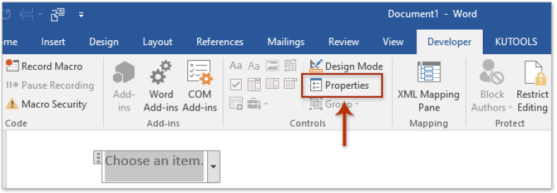 How to insert a drop down list in Word? - Gotkey.net