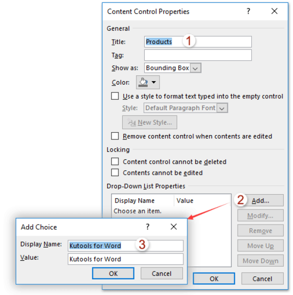 How to insert a drop down list in Word? - Gotkey.net