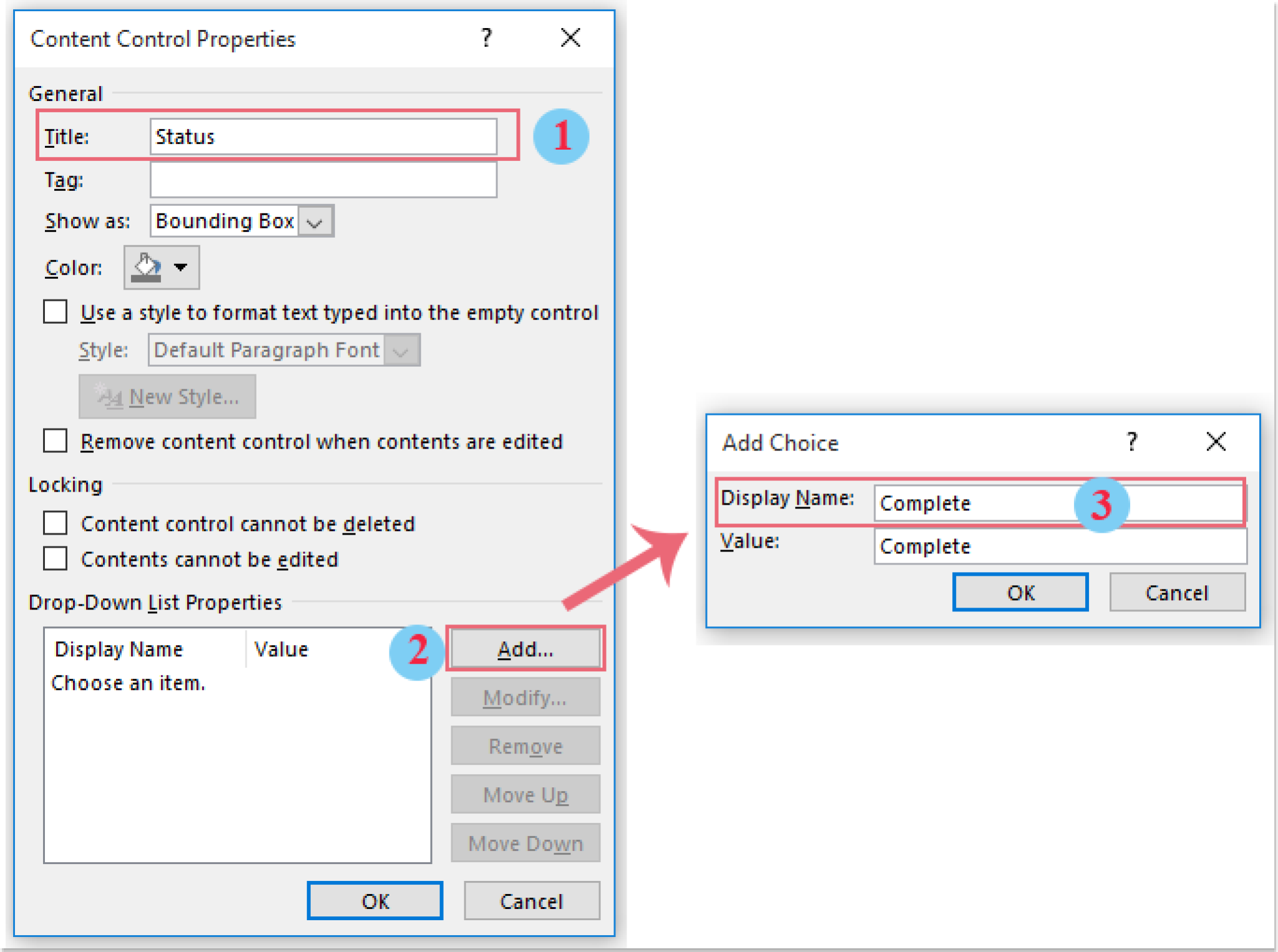 How to insert color coded drop down list in Word table? - Gotkey.net