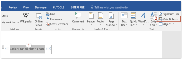 How to insert date picker showing current date by default in Word ...