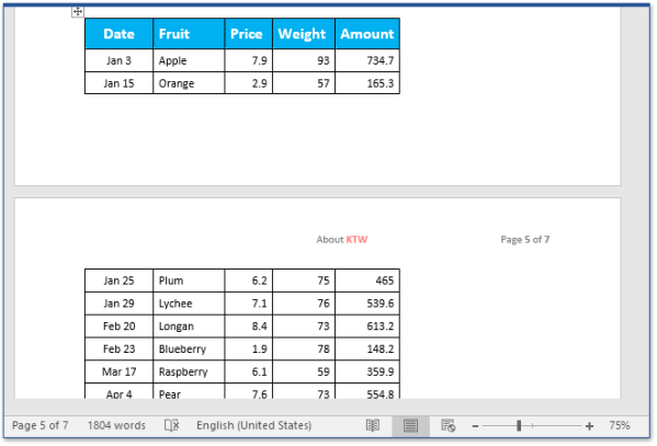 How to stop a table from breaking across two pages in Word - Gotkey.net