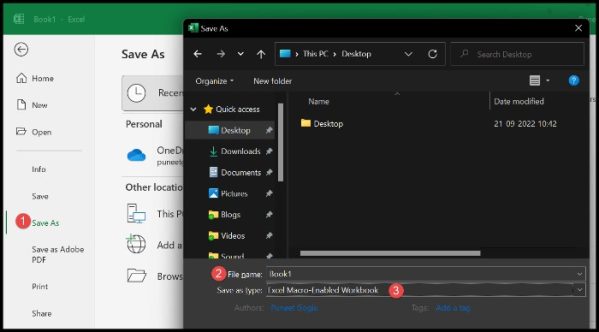 Save an Excel Workbook with Macros (.xlsm Format)