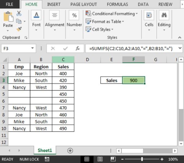 Utilizing Blank Cells as Criteria in Excel SUMIFS