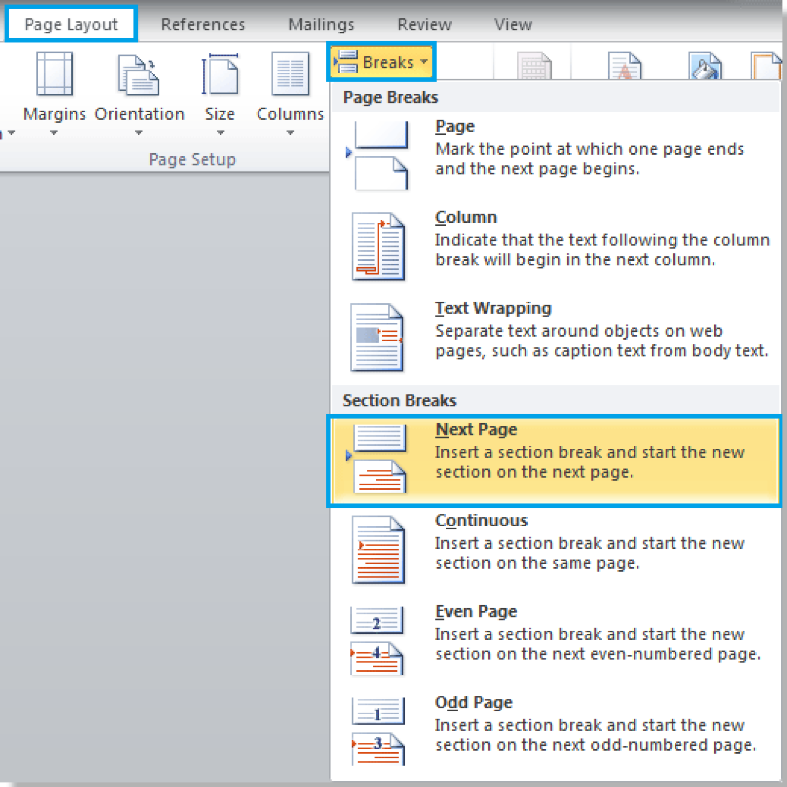 How to add different formats page numbers to certain pages in Word ...