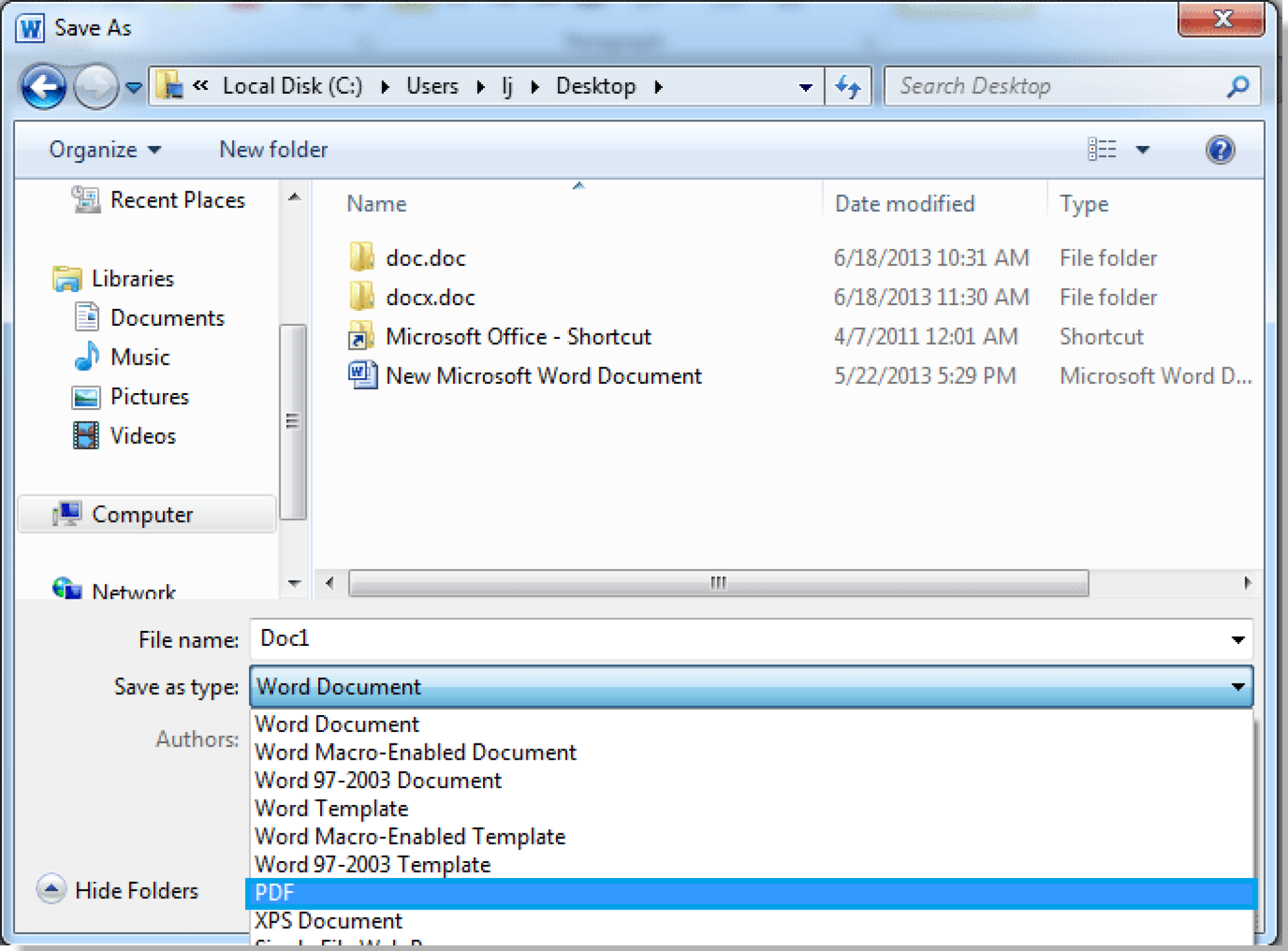 How to convert docx.doc to pdf.doc in Word - Gotkey.net