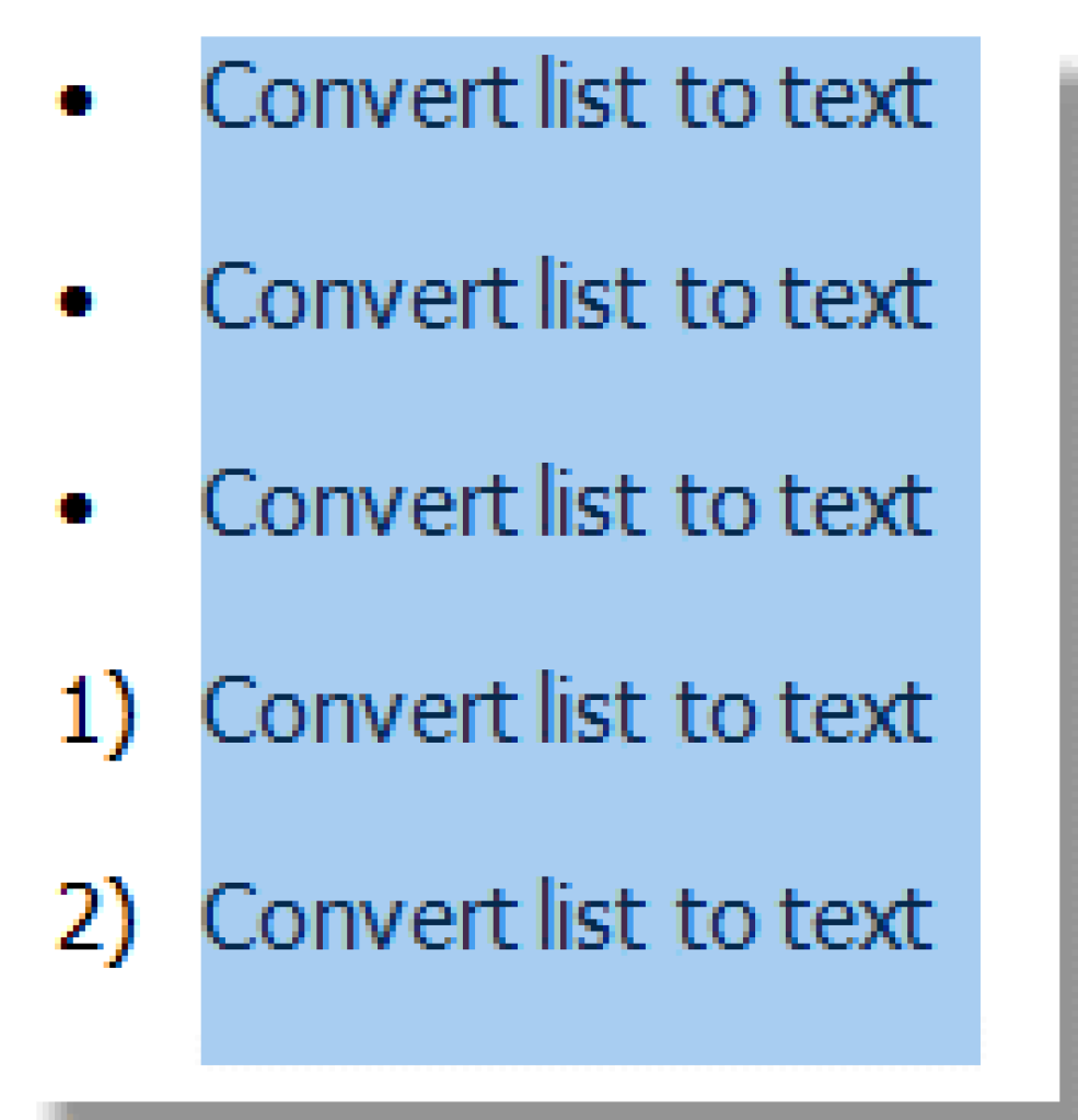 How to convert multiple numbering or bullet lists to plain text in Word - Gotkey.net