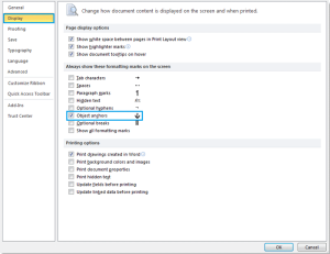 How to display/show or hide object anchors in Word - Gotkey.net