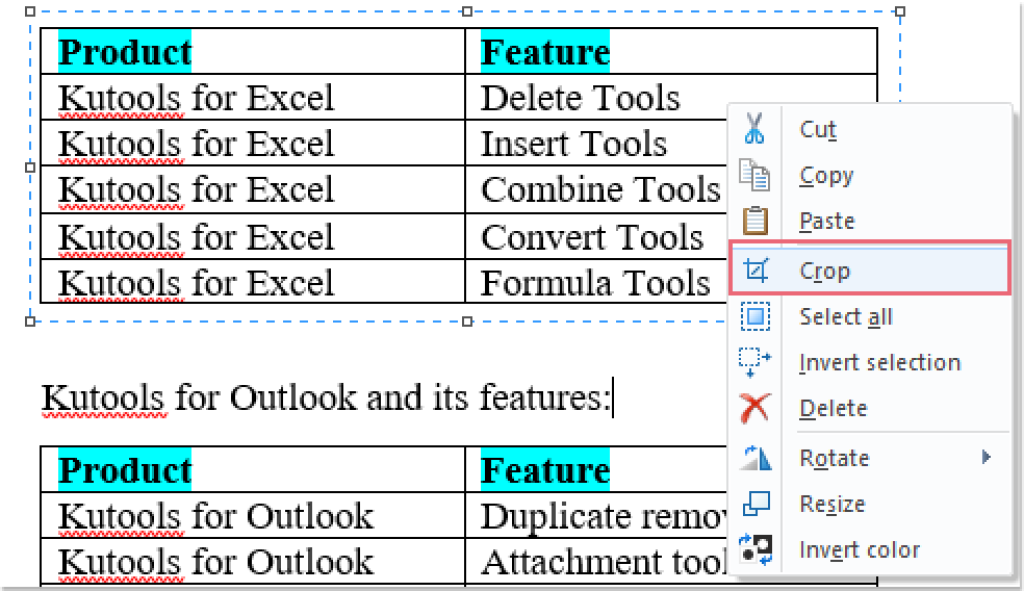 How to export/save/convert tables as images in Word - Gotkey.net