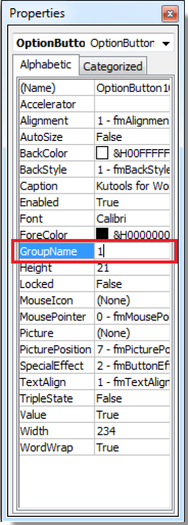 How to group radio buttons in Microsoft Word document? - Gotkey.net