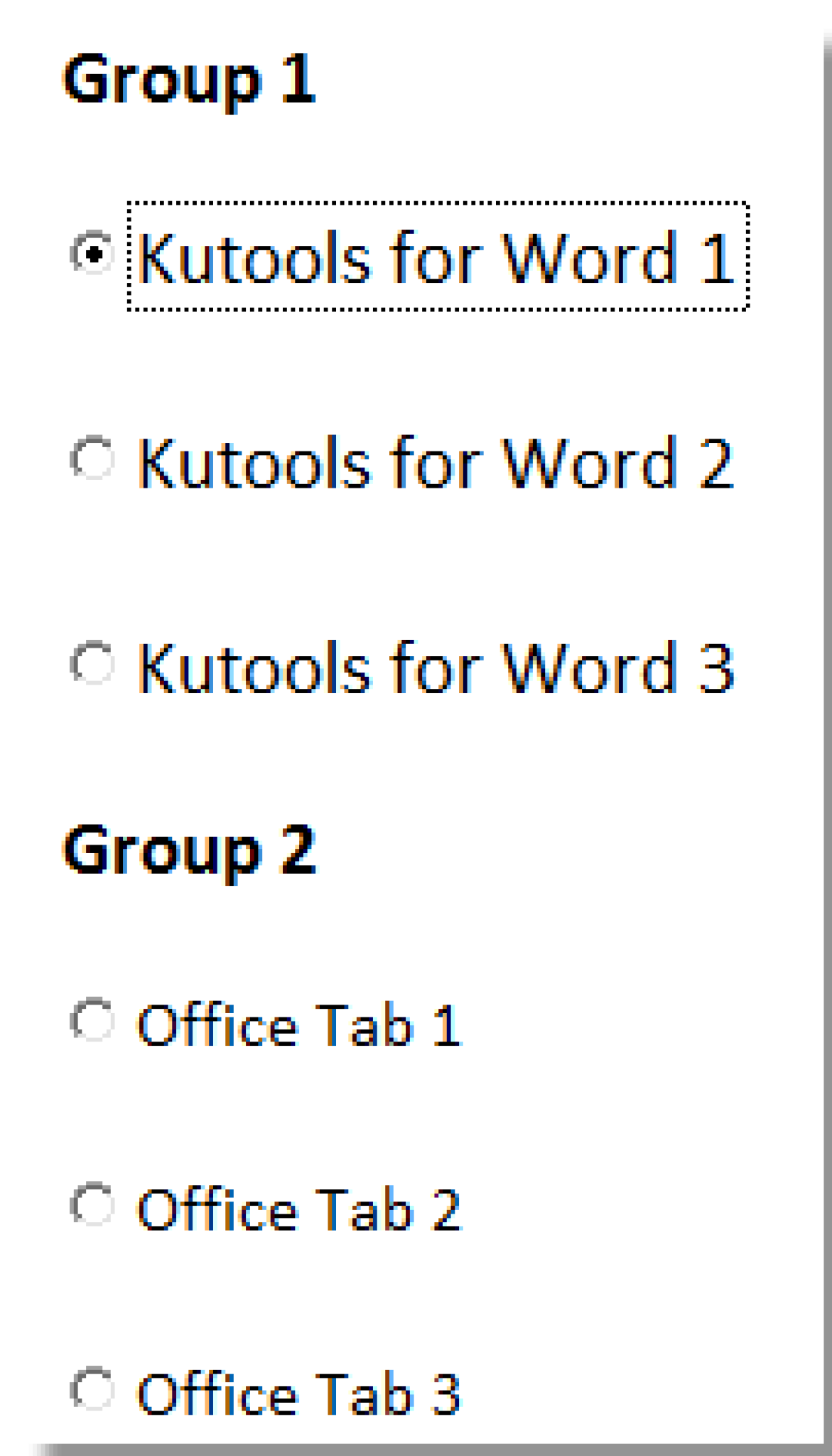 How to group radio buttons in Microsoft Word document? - Gotkey.net