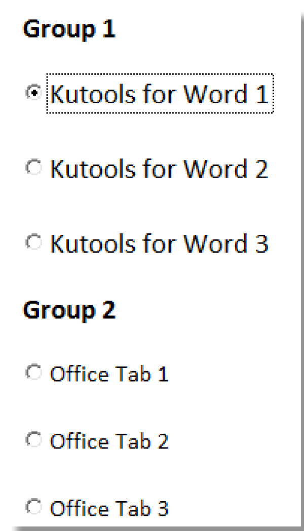 How to group radio buttons in Microsoft Word document? - Gotkey.net