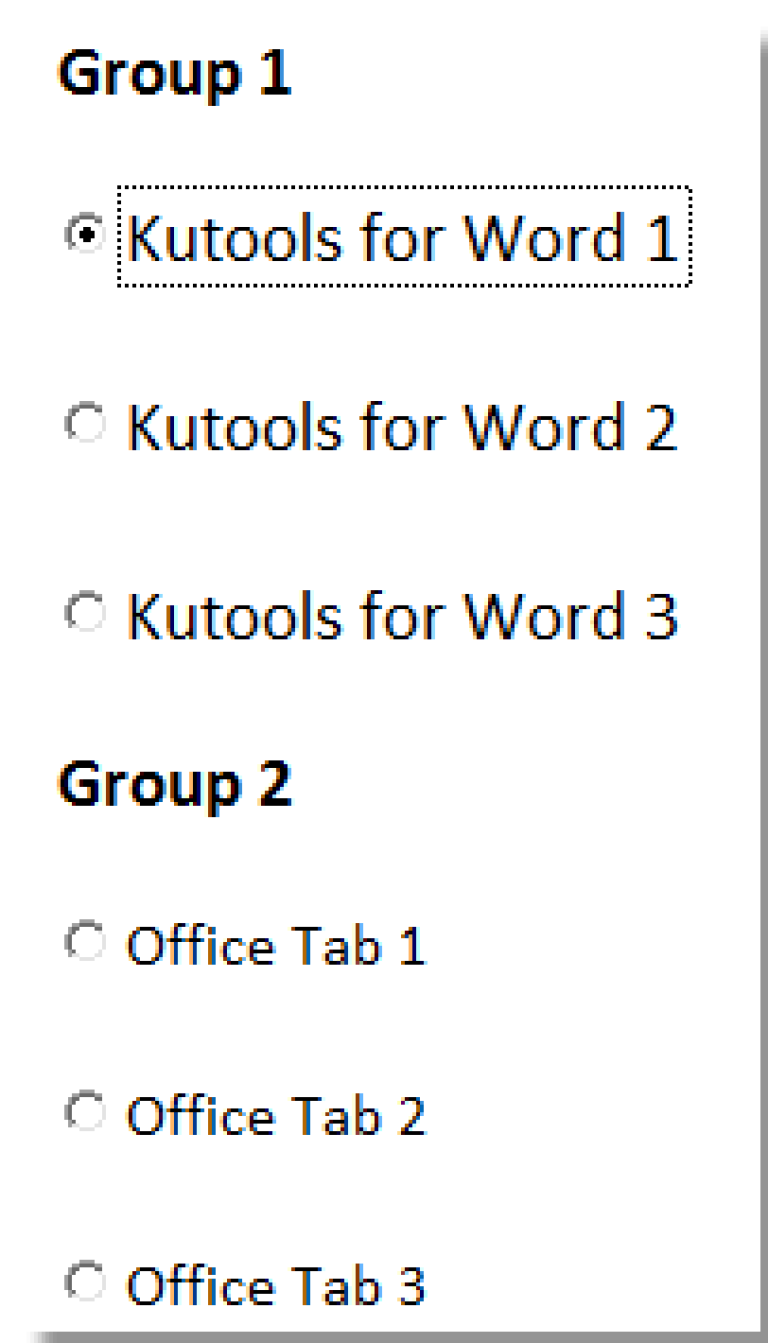 How to group radio buttons in Microsoft Word document? - Gotkey.net