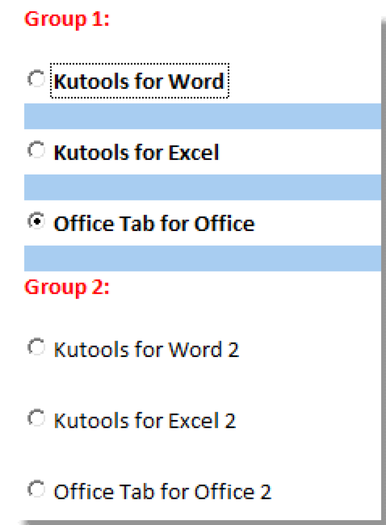How to group radio buttons in Microsoft Word document? - Gotkey.net