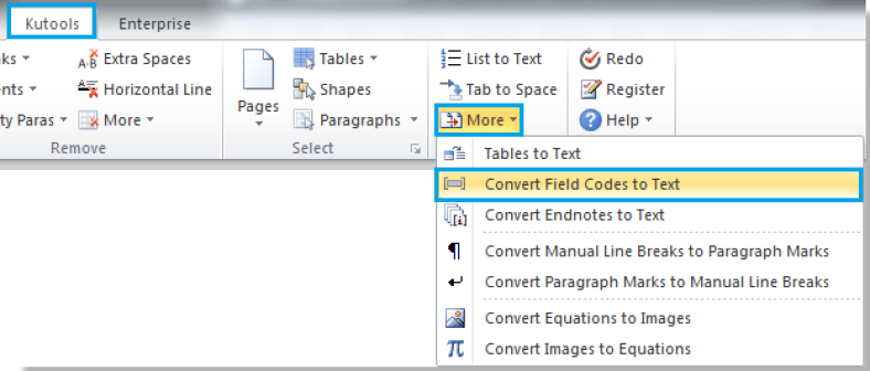 How to quickly convert field codes to plain text in Word - Gotkey.net