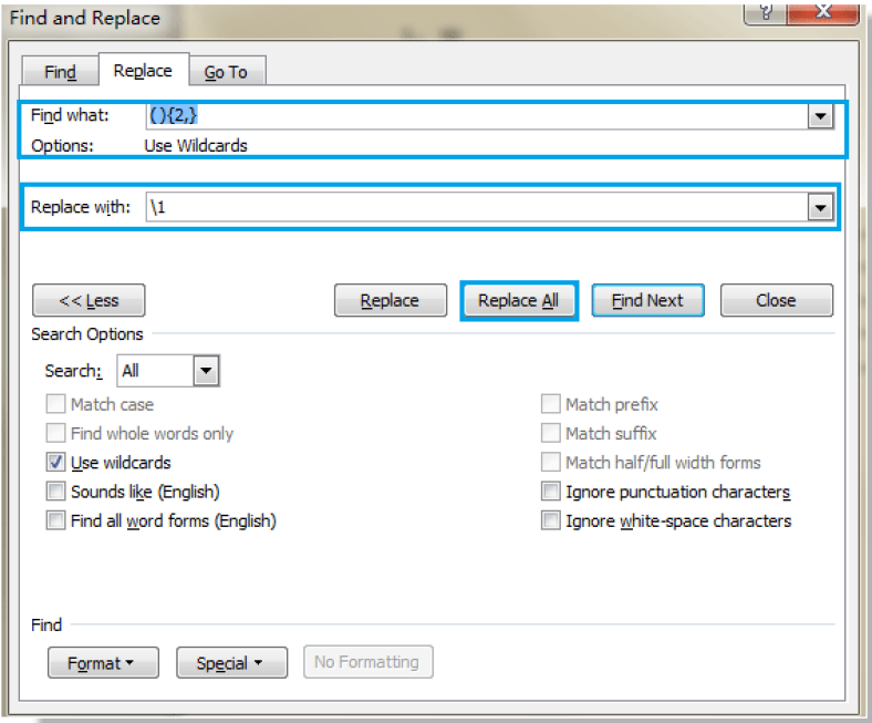 How to remove multiple extra spaces between words in Word - Gotkey.net